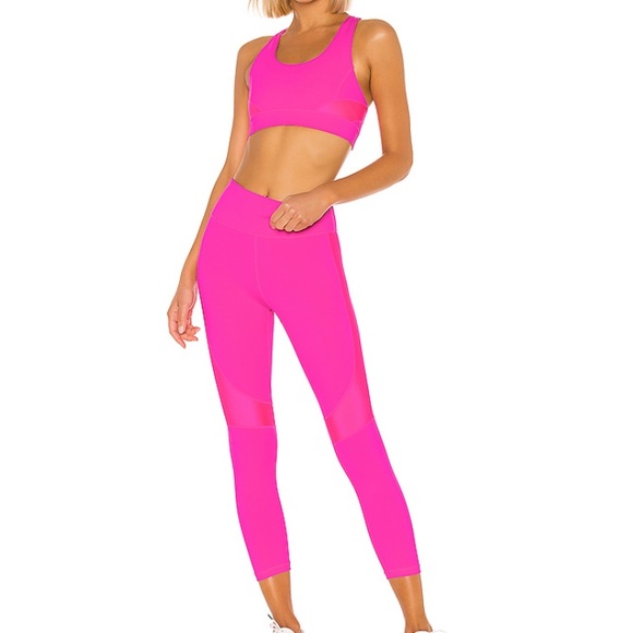 Tops | Alala Hot Pink Vamp Crop Top And Leggings | Poshmark